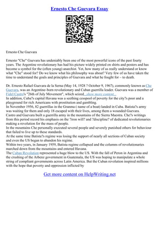 Che Guevara Essay | PDF