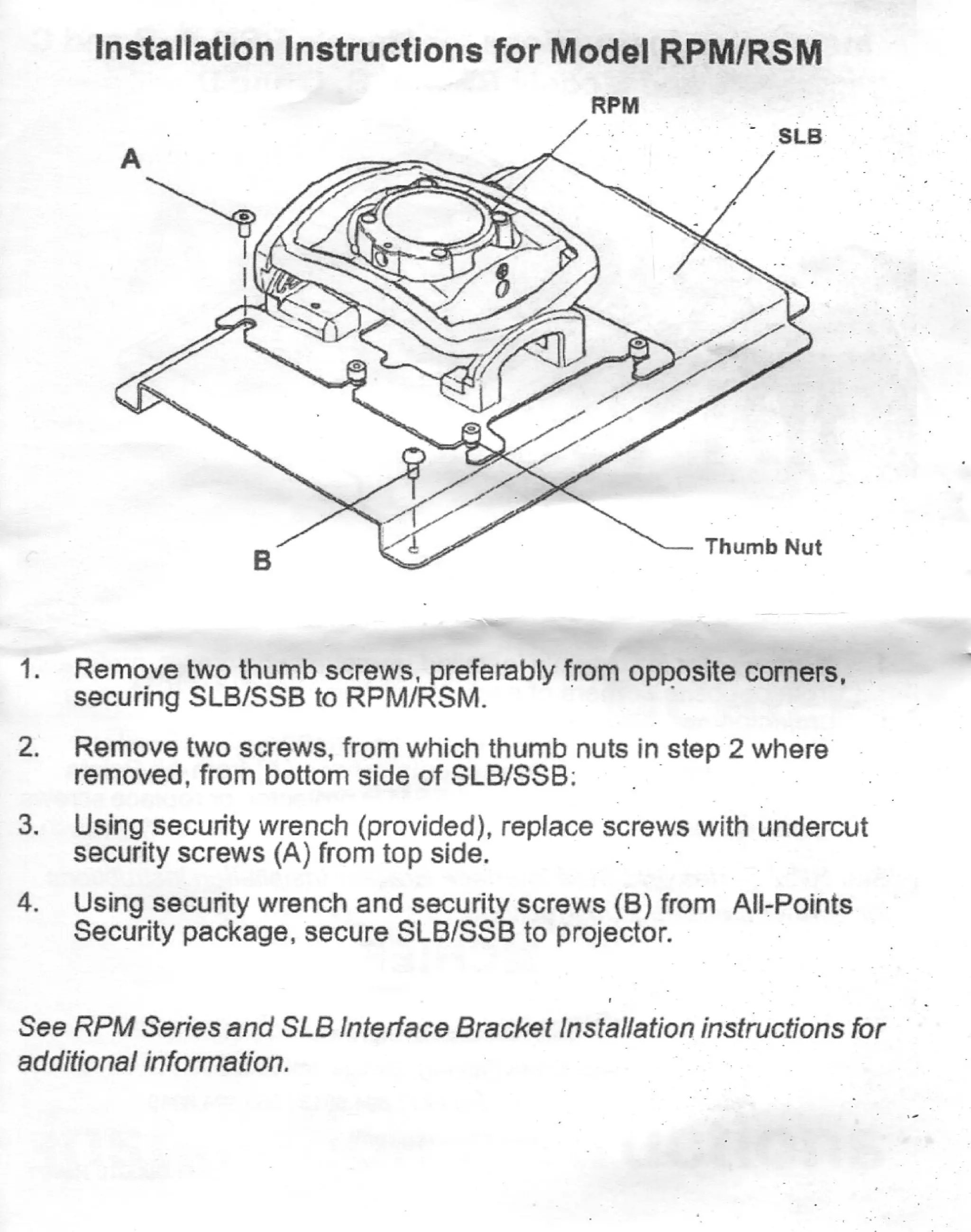 CHIEF - All-Points Security Kit - Installation Instructions | PDF