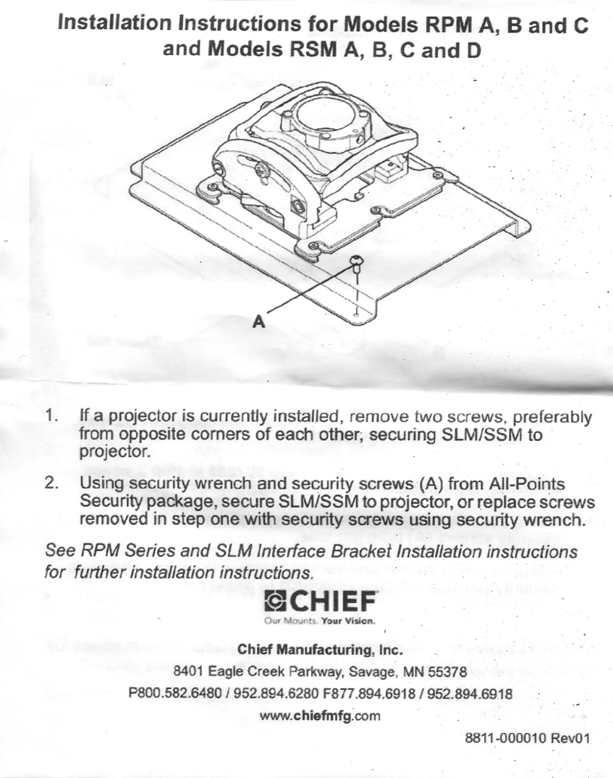 CHIEF - All-Points Security Kit - Installation Instructions | PDF