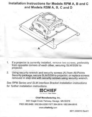 CHIEF - All-Points Security Kit - Installation Instructions | PDF