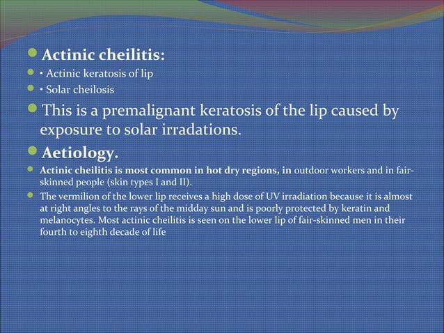 Cheilitis | PPT | Dental Health | Diseases and Conditions