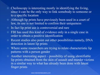 Cheiloscopy main/ dental implant courses | PPTX