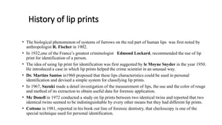 Cheiloscopy ppt. LIP PRINTING FORENSIC PATHOLOGY | PPTX