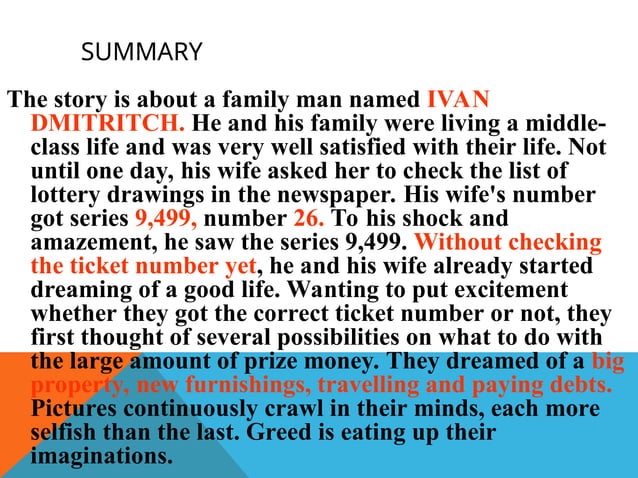 The Lottery Ticket by Anton Chekhov.ppt