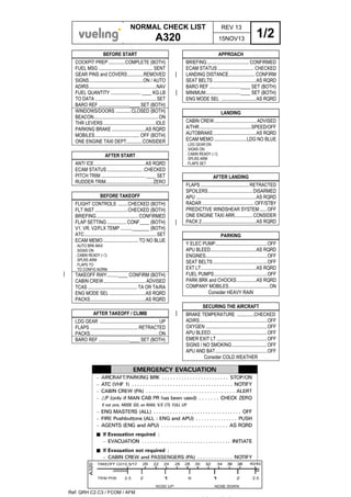 Checklist A320 Vueling (REAL). | PDF