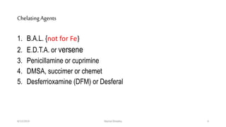 Chelating Agents in Toxicology | PPTX