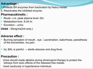 Pharmacotherapy of chelating agents (Heavy metal antagonist) | PPT