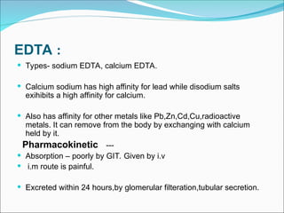Pharmacotherapy of chelating agents (Heavy metal antagonist) | PPT