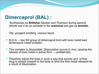 Pharmacotherapy of chelating agents (Heavy metal antagonist) | PPT