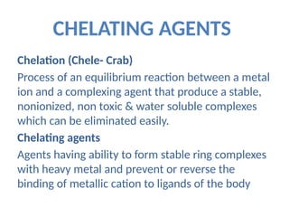 Comprehensive Overview of Chelating Agents in Heavy Metal Poisoning and ...