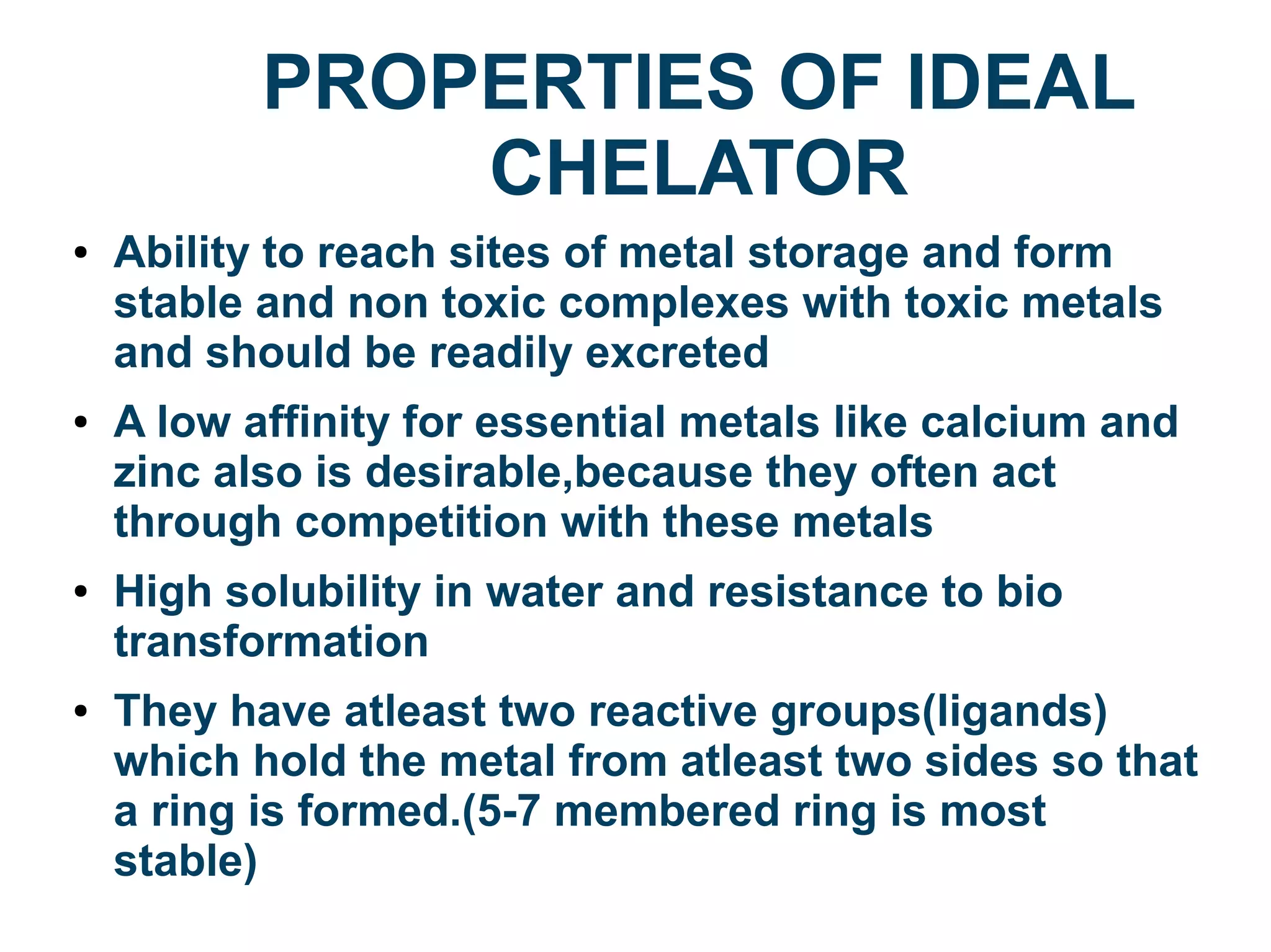 Chelating agents -pharmacology | ODP