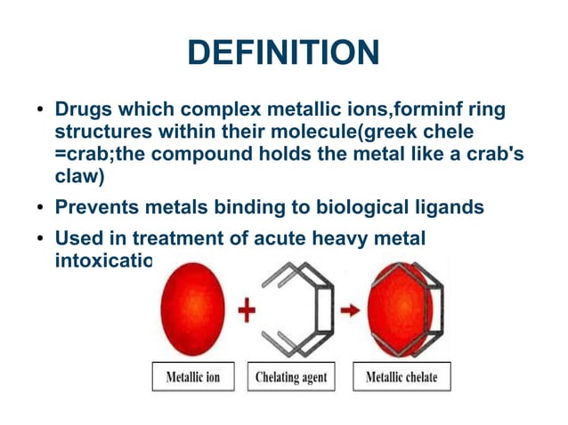 Chelating agents -pharmacology | ODP | Blood Disorders | Diseases and ...