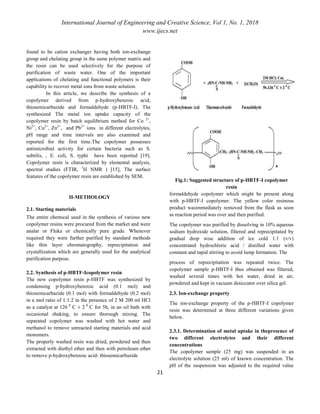 Chelating ion exchange and antimicrobial studies | PDF