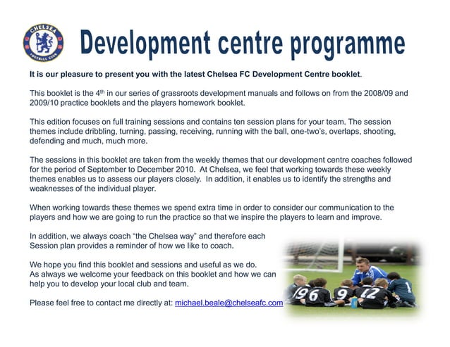 Chelsea FC - Development Centre Programme | PDF