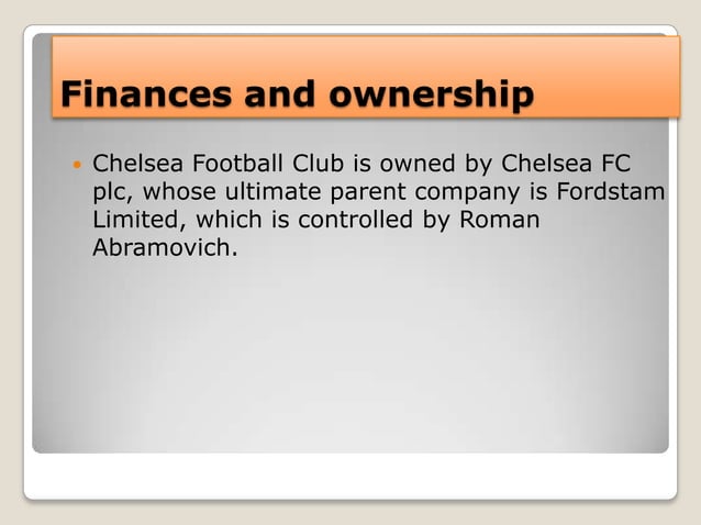 Chelsea football club (1) | PPTX | Soccer | Sports