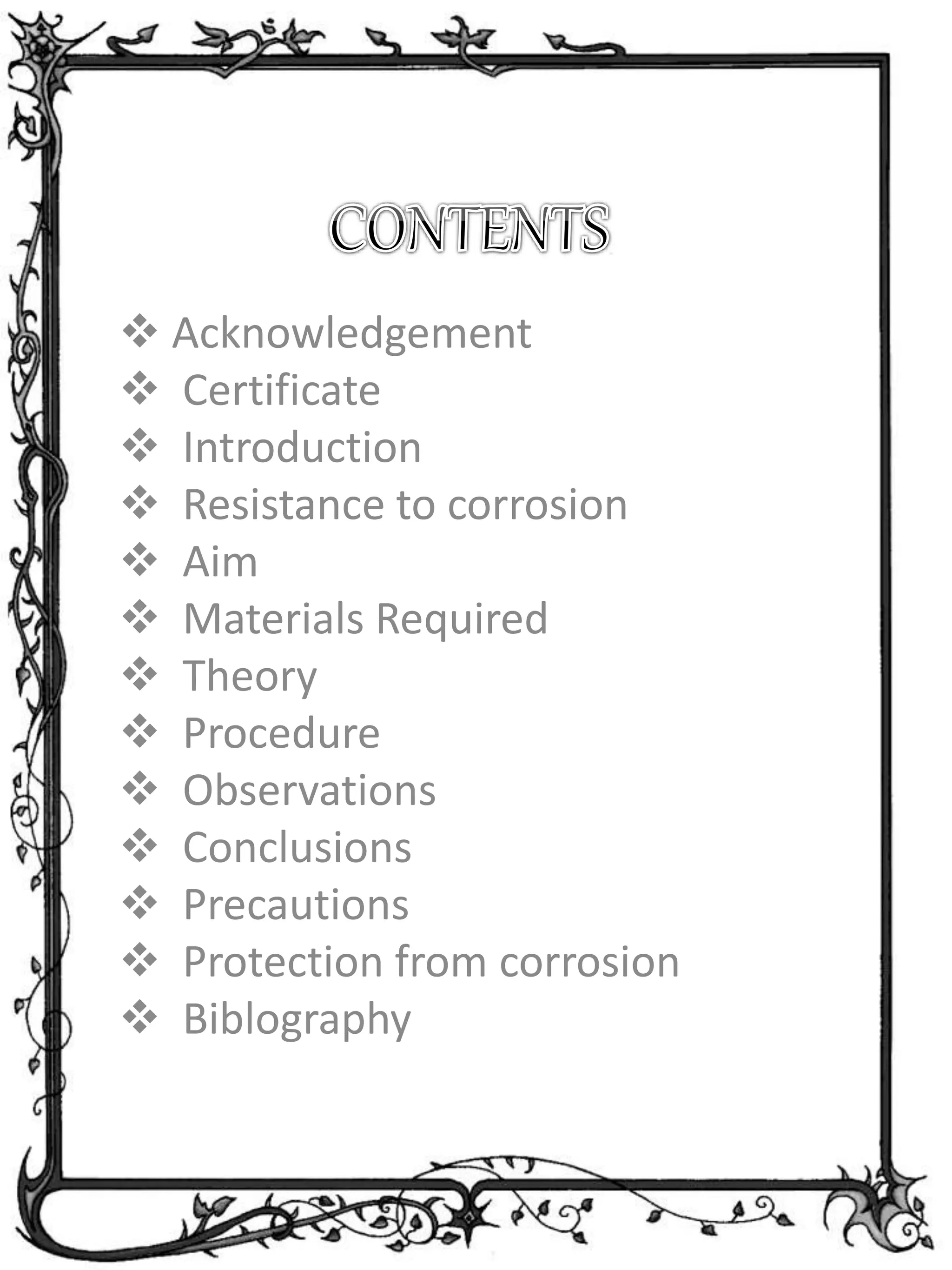 Chemistry investigatory project on Effect of Metal Coupling on Corrosion | PPTX