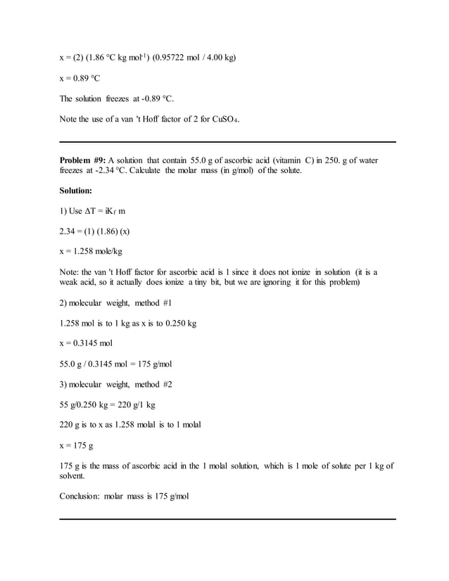 Chem.116 qualitative chemistry problem set