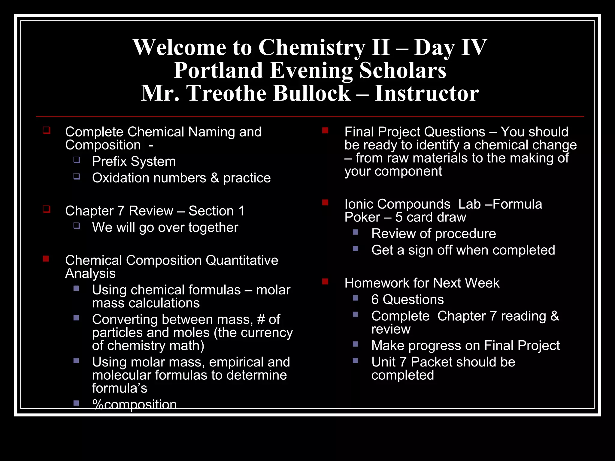 Chem II Day IV | PPT