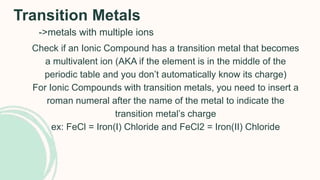Naming of Chemical Compounds Chemistry xvsv | PPTX