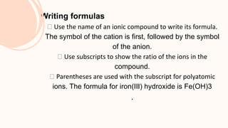 Naming of Chemical Compounds Chemistry xvsv | PPT