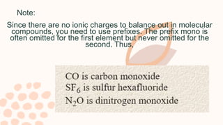 Naming of Chemical Compounds Chemistry xvsv | PPTX