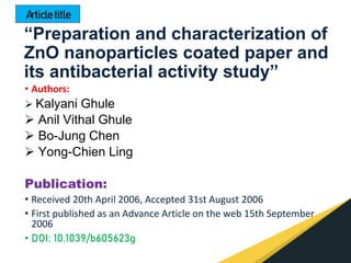 Preparation and Characterization of nano particles pdf | PDF