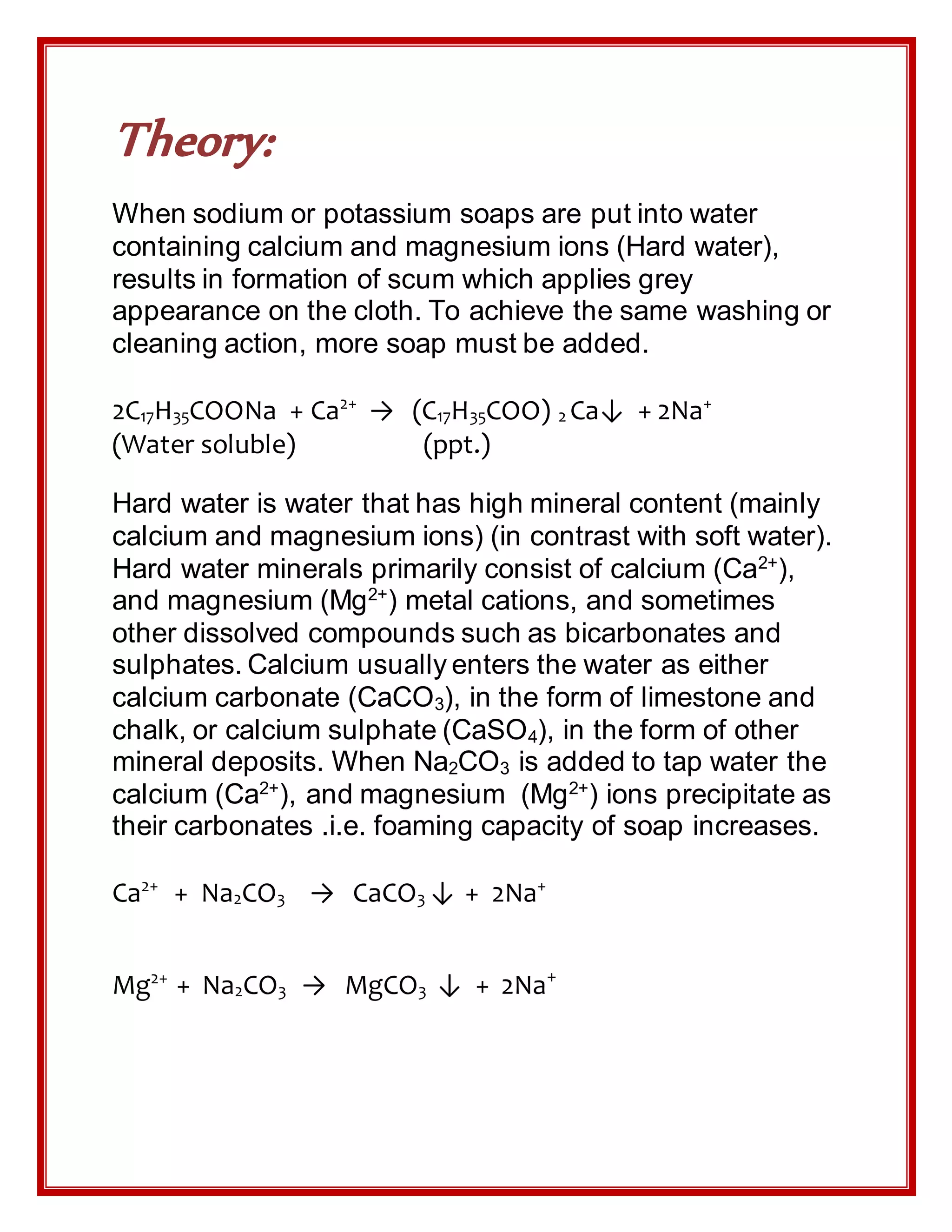 Foaming Capacity of Soap | DOCX