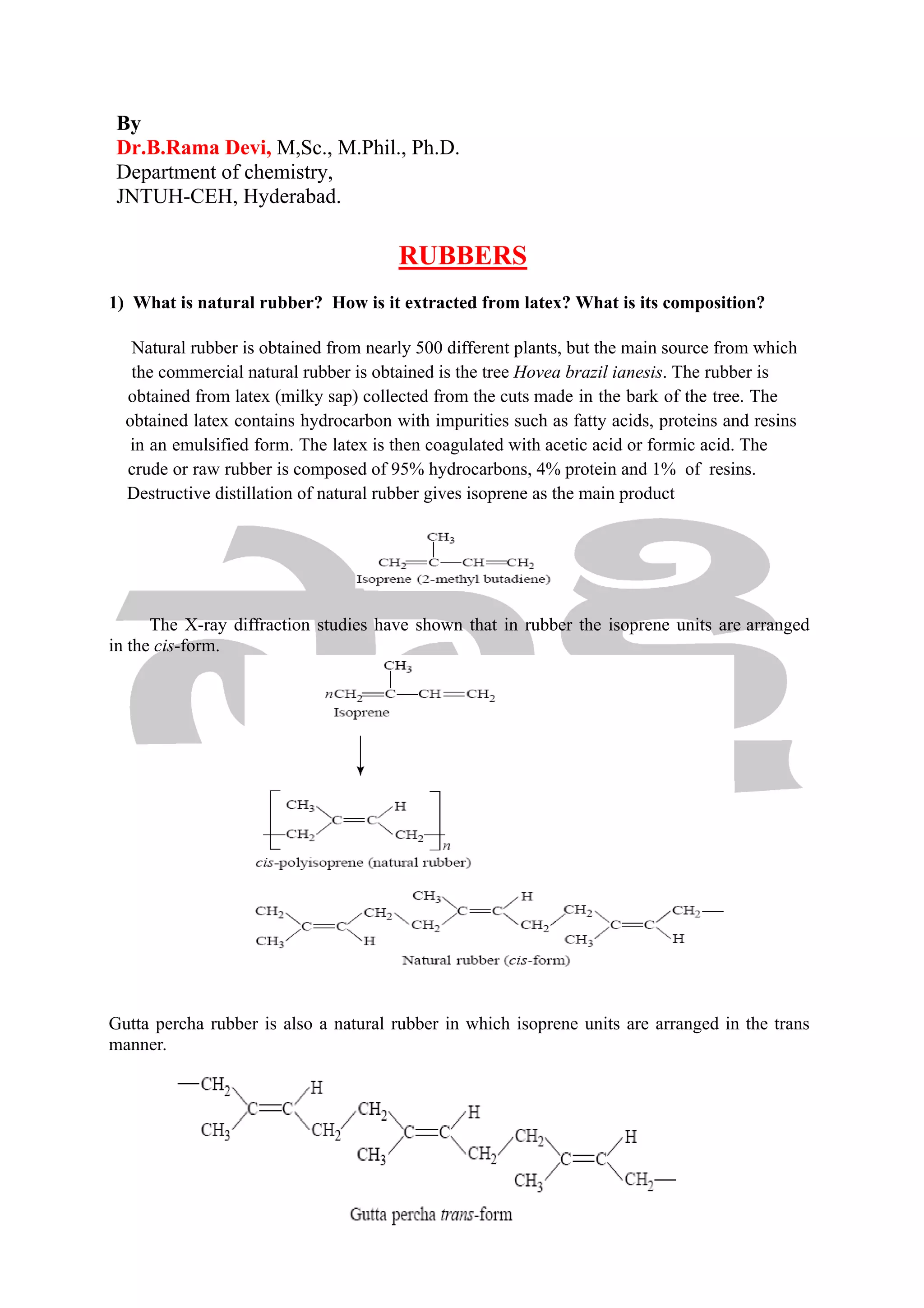Chem unit-3-rubbers | PDF