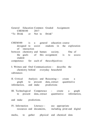 CHEM100 CGA Rubric Spring 2020 Lab Assignment Que | DOCX