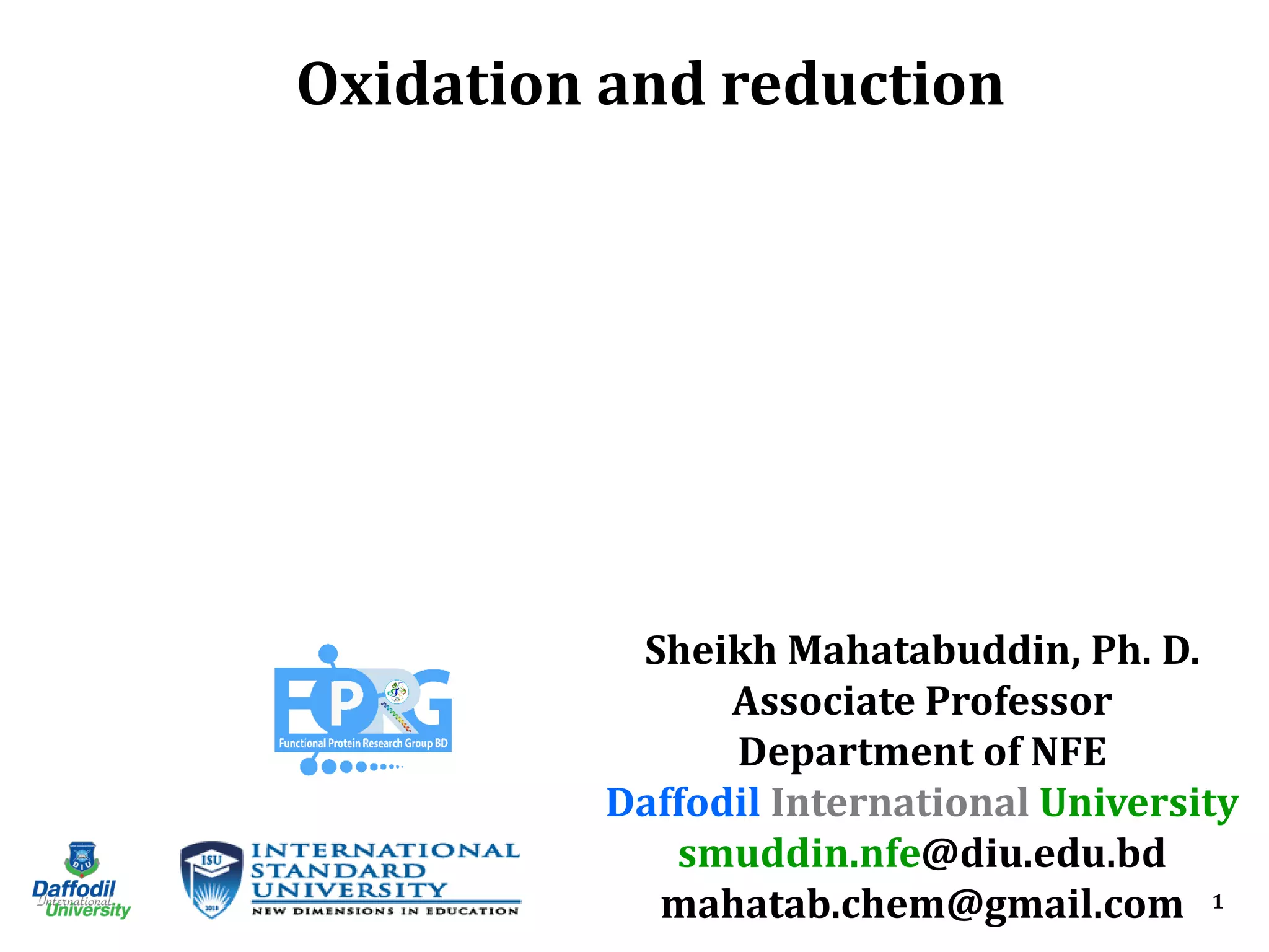 Oxidation and reduction, Balancing the redox rections | PDF