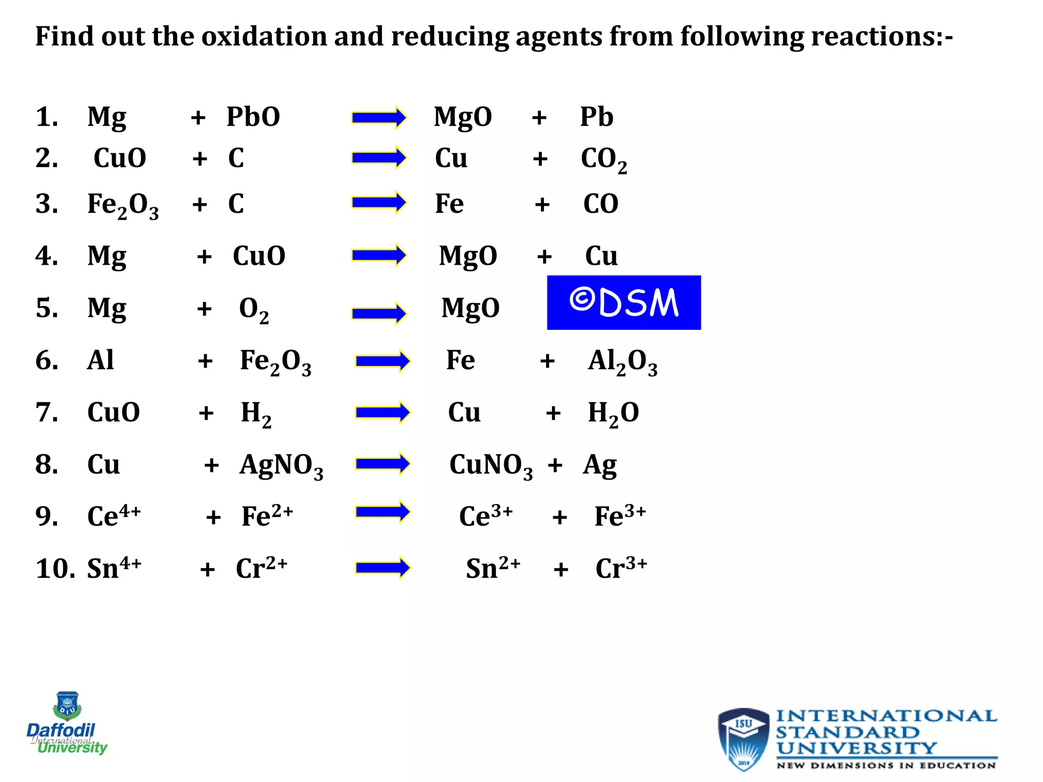 Oxidation and reduction, Balancing the redox rections | PDF