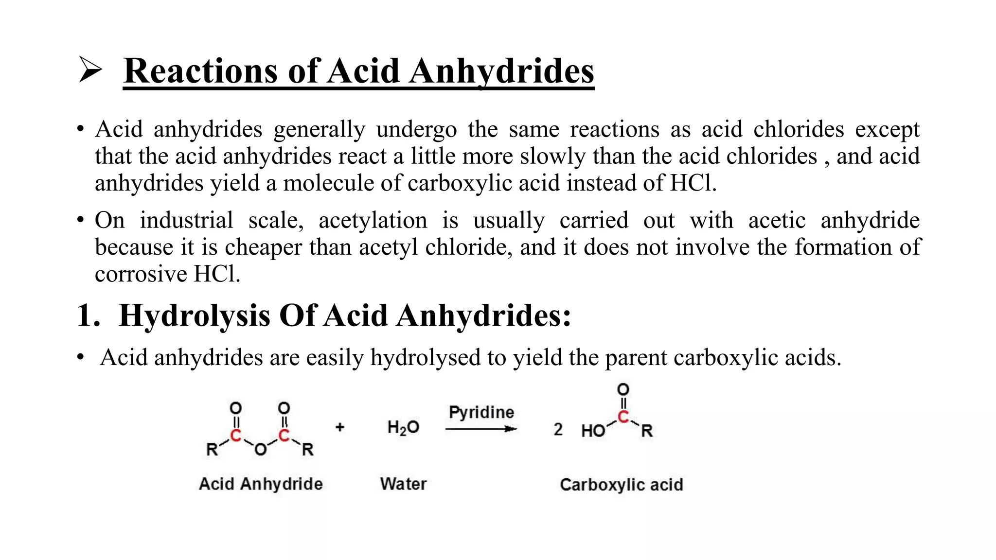 Carboxylic Acid Derivatives (Acid Anhydride) | PPTX | Chemistry | Science