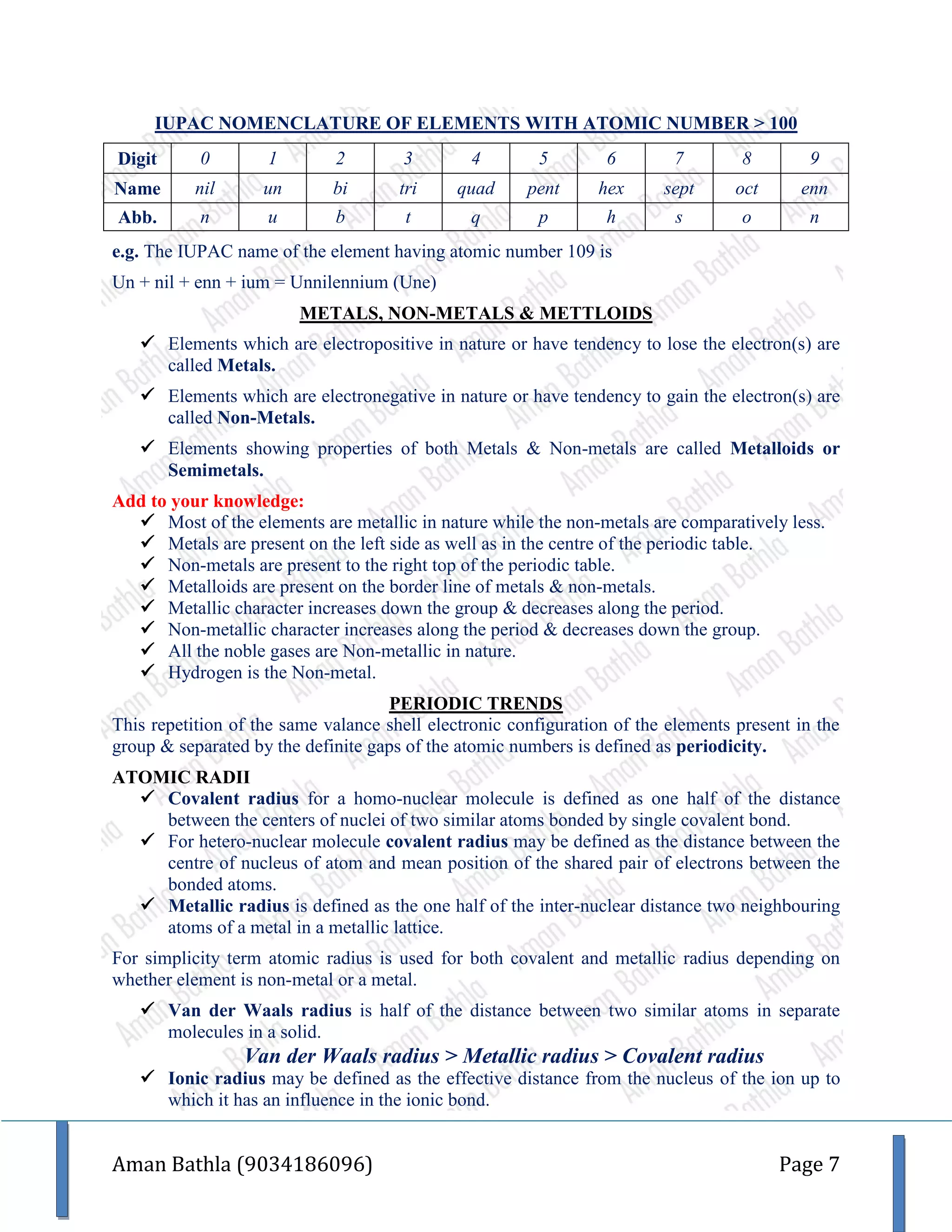 Classification of elements and periodicity in properties | PDF