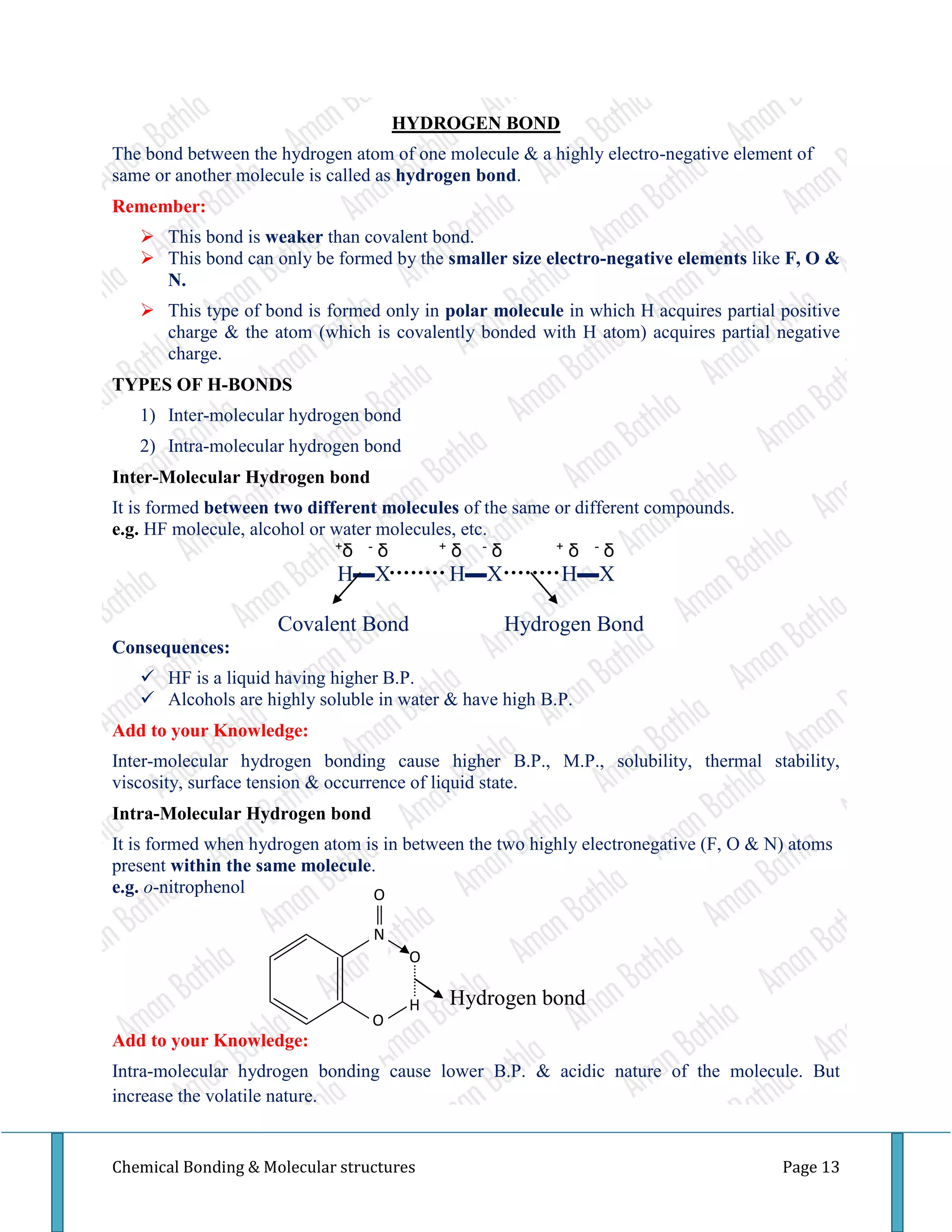 Chemical bonding and molecular structure | PDF