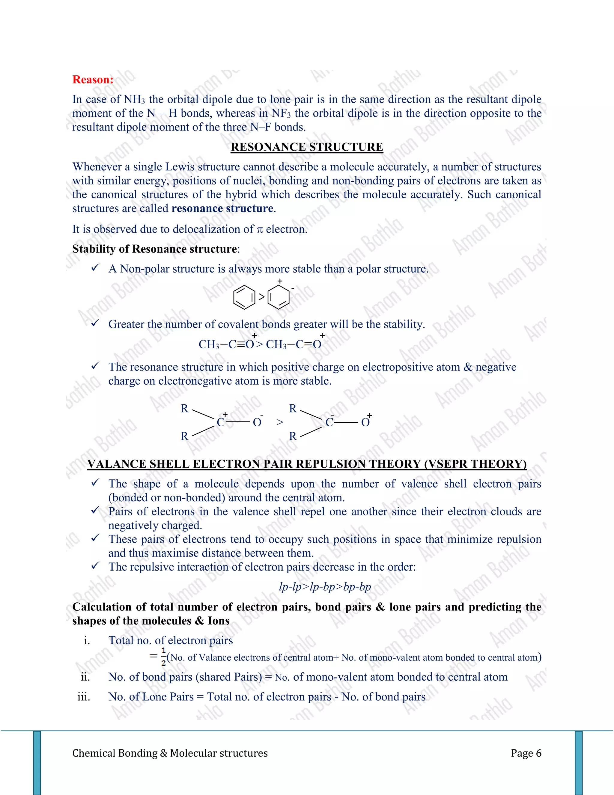 Chemical bonding and molecular structure | PDF