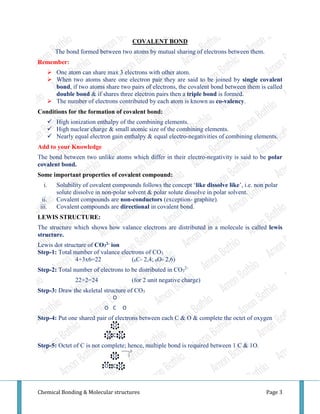 Chemical bonding and molecular structure | PDF
