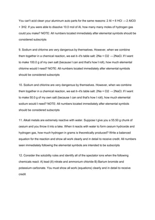 CHEM 131 Lesson 3 Quiz | PDF | Chemistry | Science