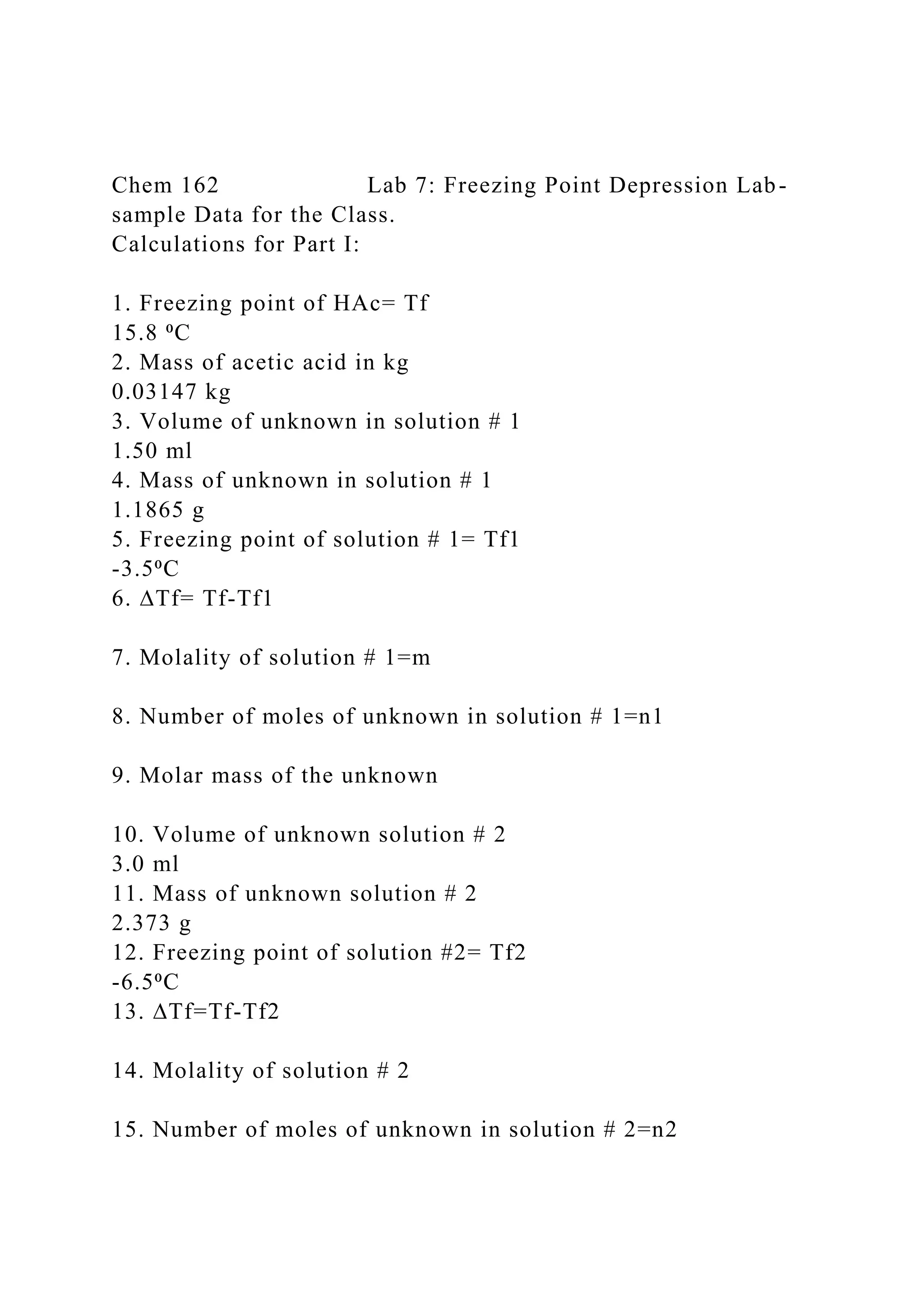 Chem 162 Lab 7 Freezing Point Depression Lab- .docx