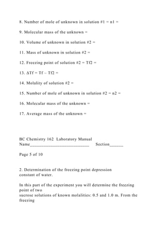Chem 162 Lab 7 Freezing Point Depression Lab- .docx