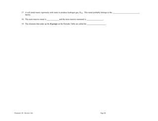 Chem 20 Review Section 1 Worksheets | DOC