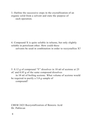 CHEM 2423 Recrystallization of Benzoic Acid .docx
