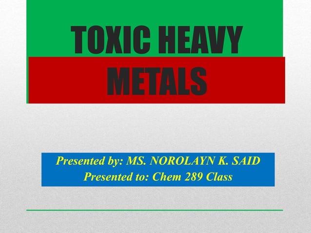 Heavy Metals | PPTX | Geology | Science