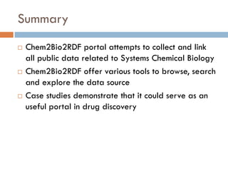 Chem2bio2rdf portal | PDF | Databases | Computer Software and Applications