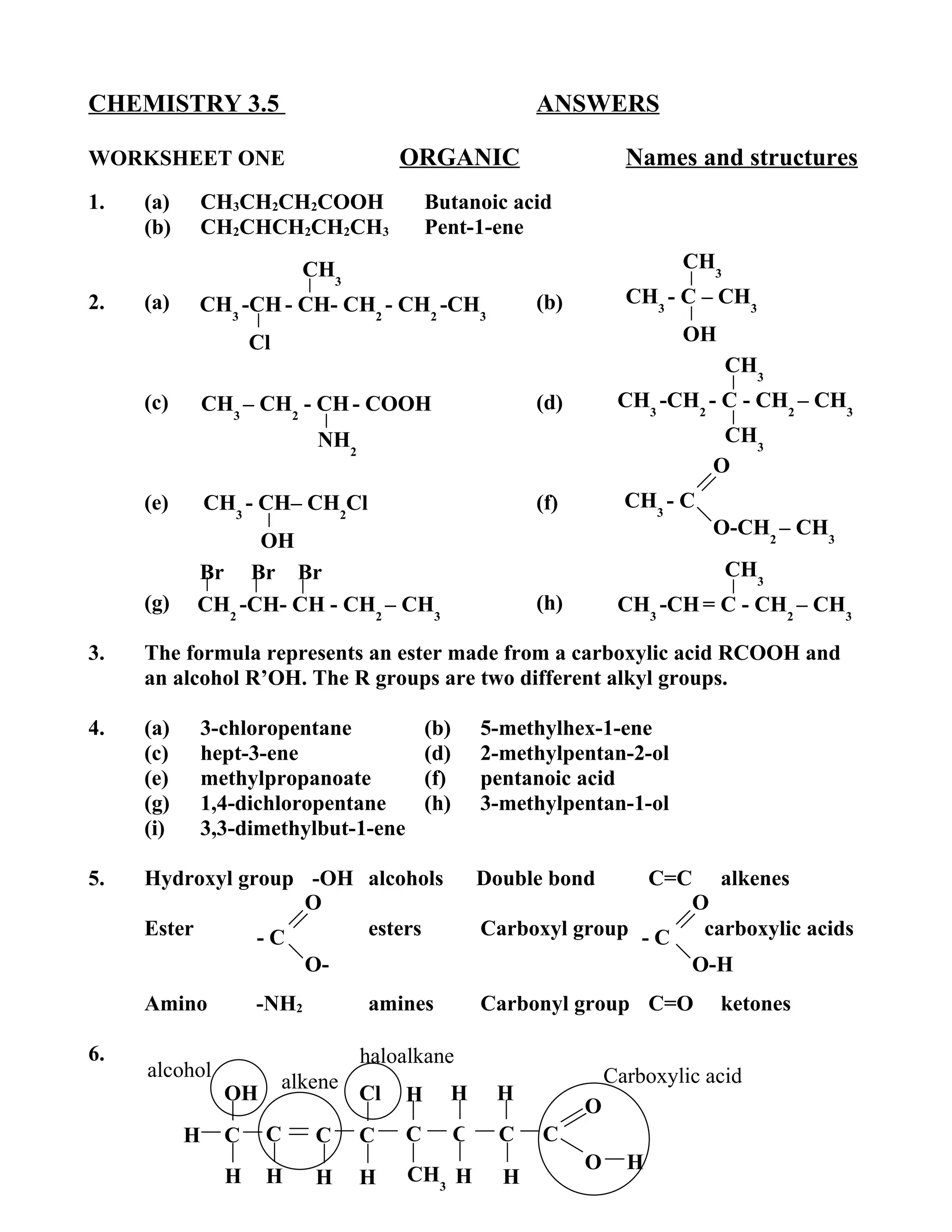 Chem 3.5 answers #1 | DOC