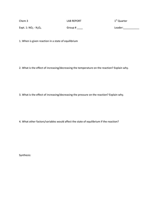 Chemistry 3: Lab Report 01 | DOCX