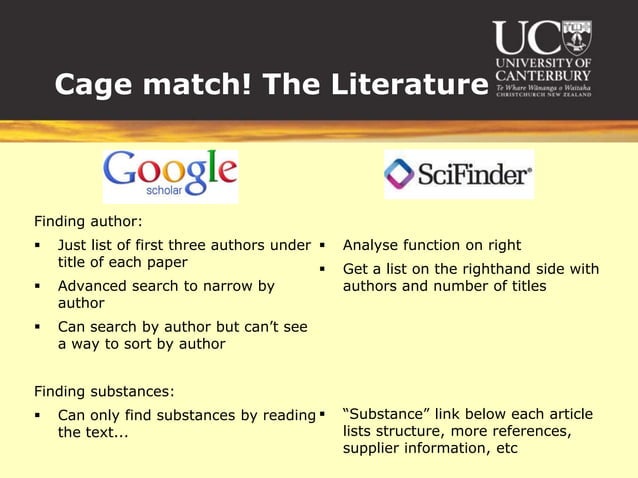 Chemistry Literature Searching: The Cage-Match edition (part 1) | PPTX | Chemistry | Science