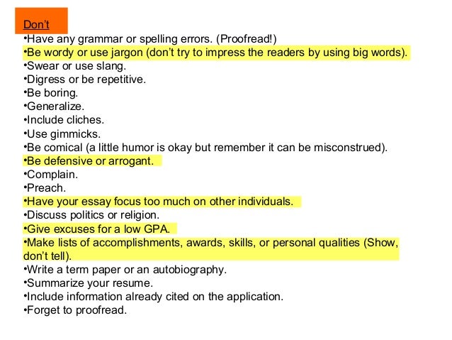 Words to use in a personal statement - DOs and DON Ts When Writing a ...