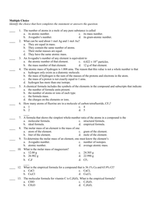 Chem3rdqter | DOC | Chemistry | Science