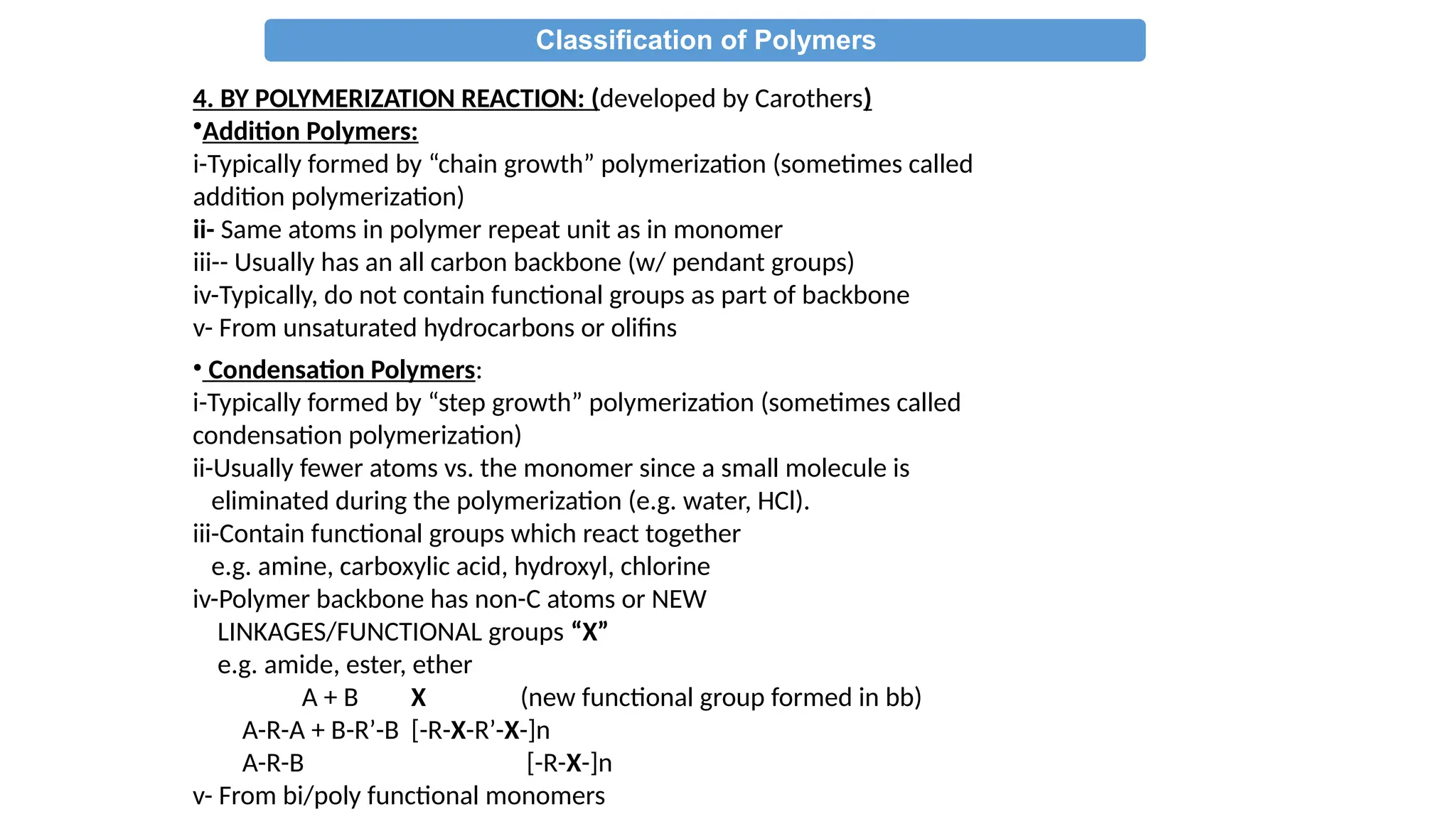 CHEM4134 Polymers Lec Condensation Addition | PPTX