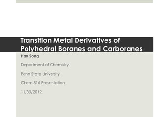 Chem 516 presentation | PPTX